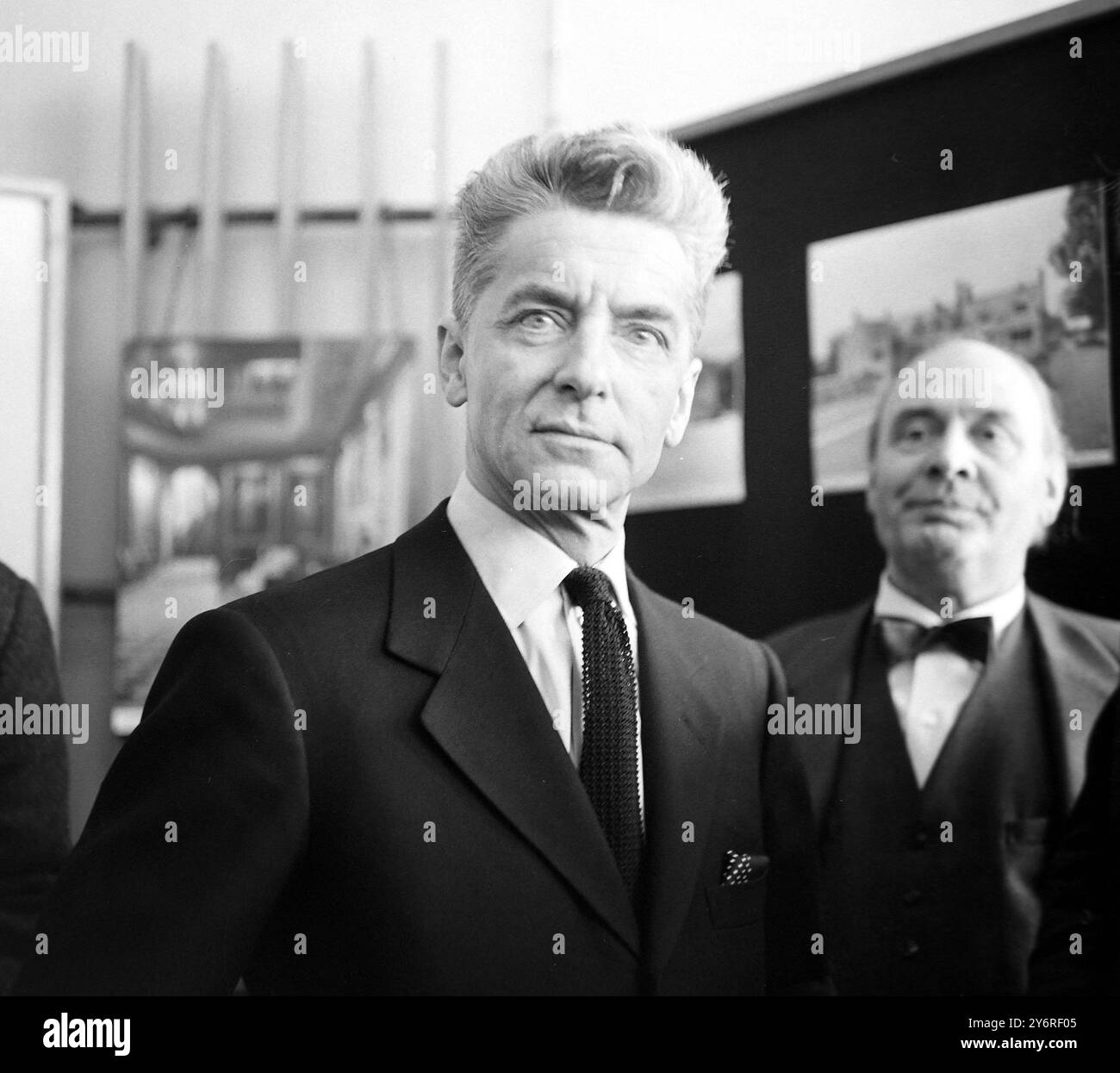CONDUCTOR HERBERT VON KARAJAN IN LONDON ; 6 APRIL 1962 Stock Photo - Alamy