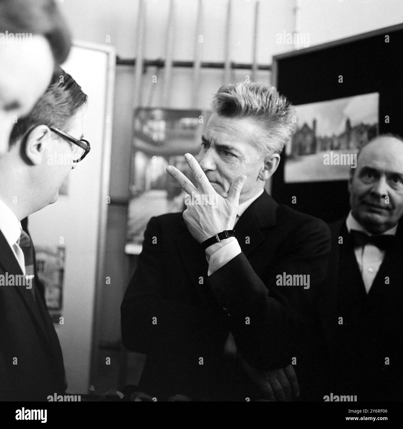 CONDUCTOR HERBERT VON KARAJAN IN LONDON ; 6 APRIL 1962 Stock Photo - Alamy