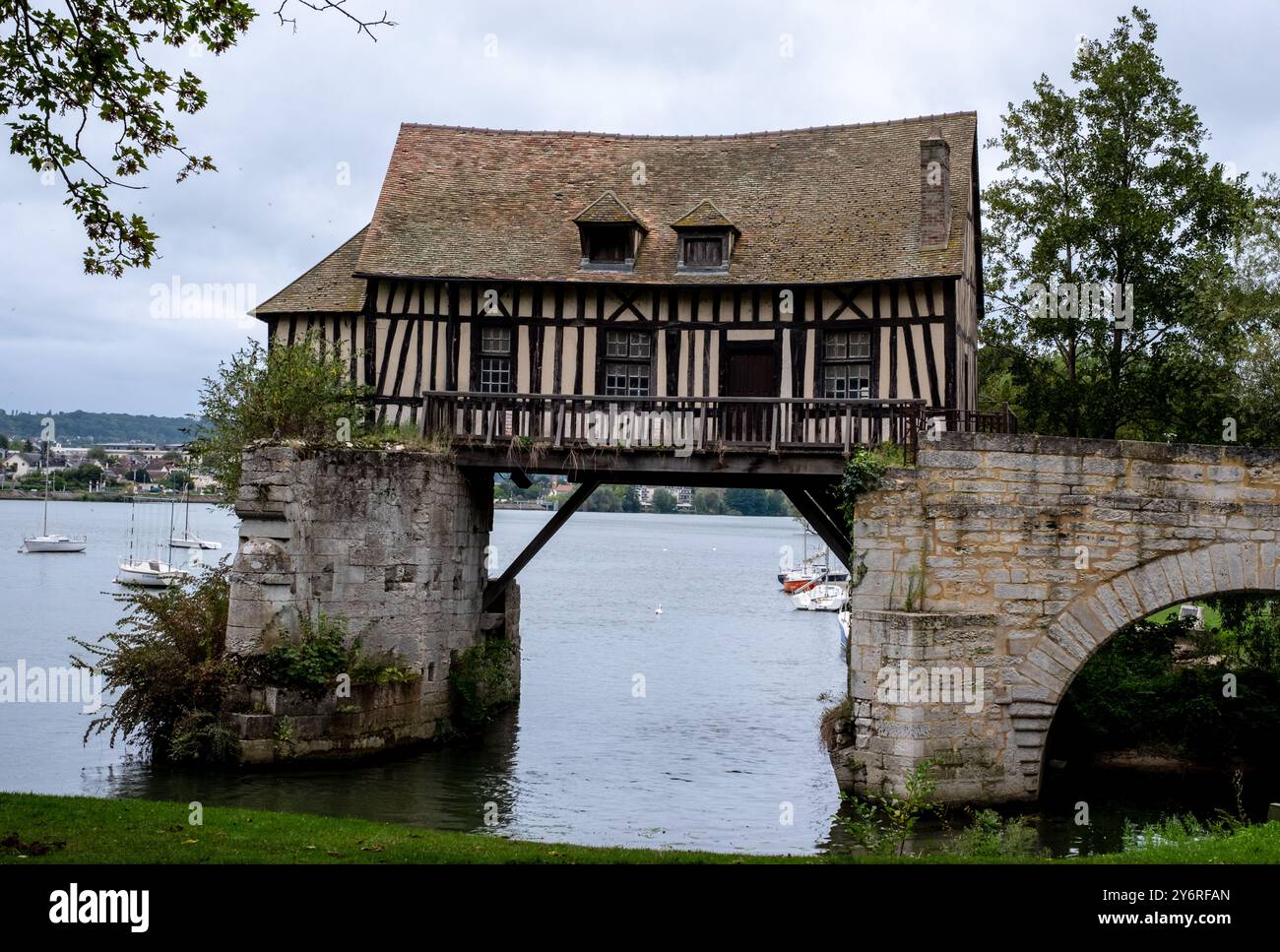 The Old Mill of Vernon: quaint medieval half timbered restored mill ...