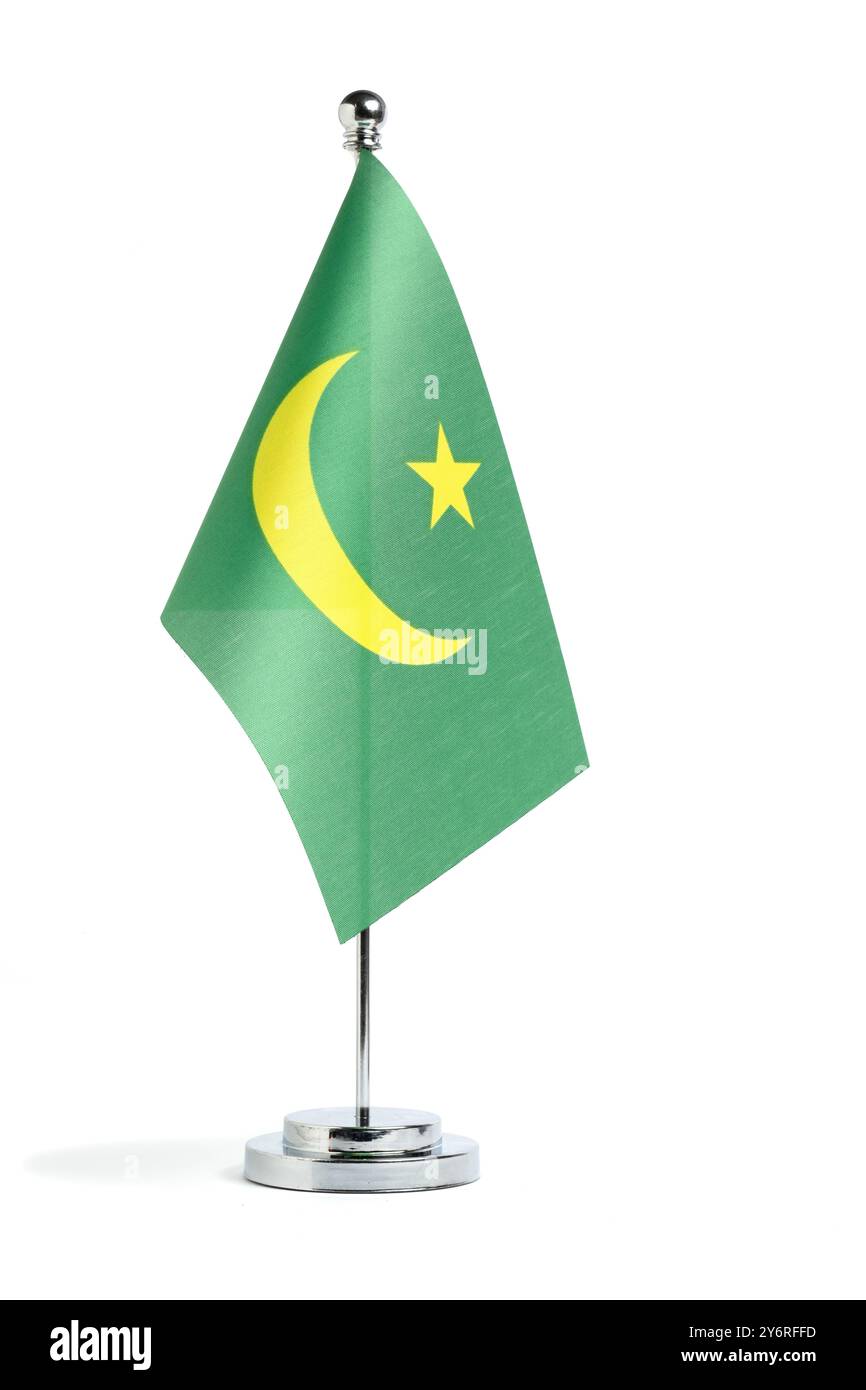 Mauritania flag on white Cut Out Stock Images & Pictures - Alamy