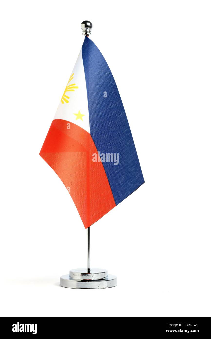 Philippines table flag on white background Stock Photo - Alamy