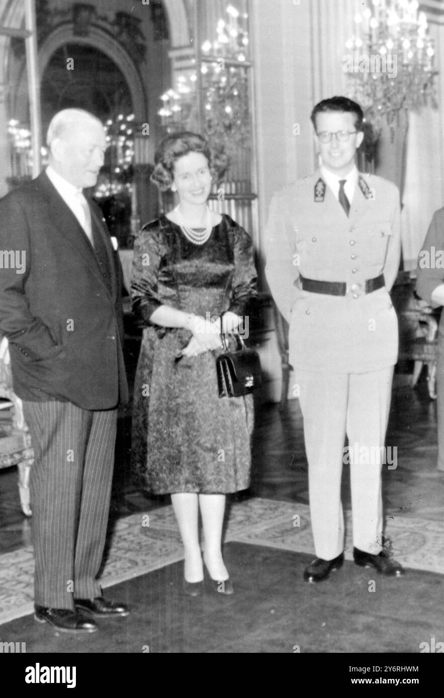QUEEN FABIOLA WITH KING BAOUDOUIN AND DIRK STIKKER IN BELGIUM 22 MARCH ...