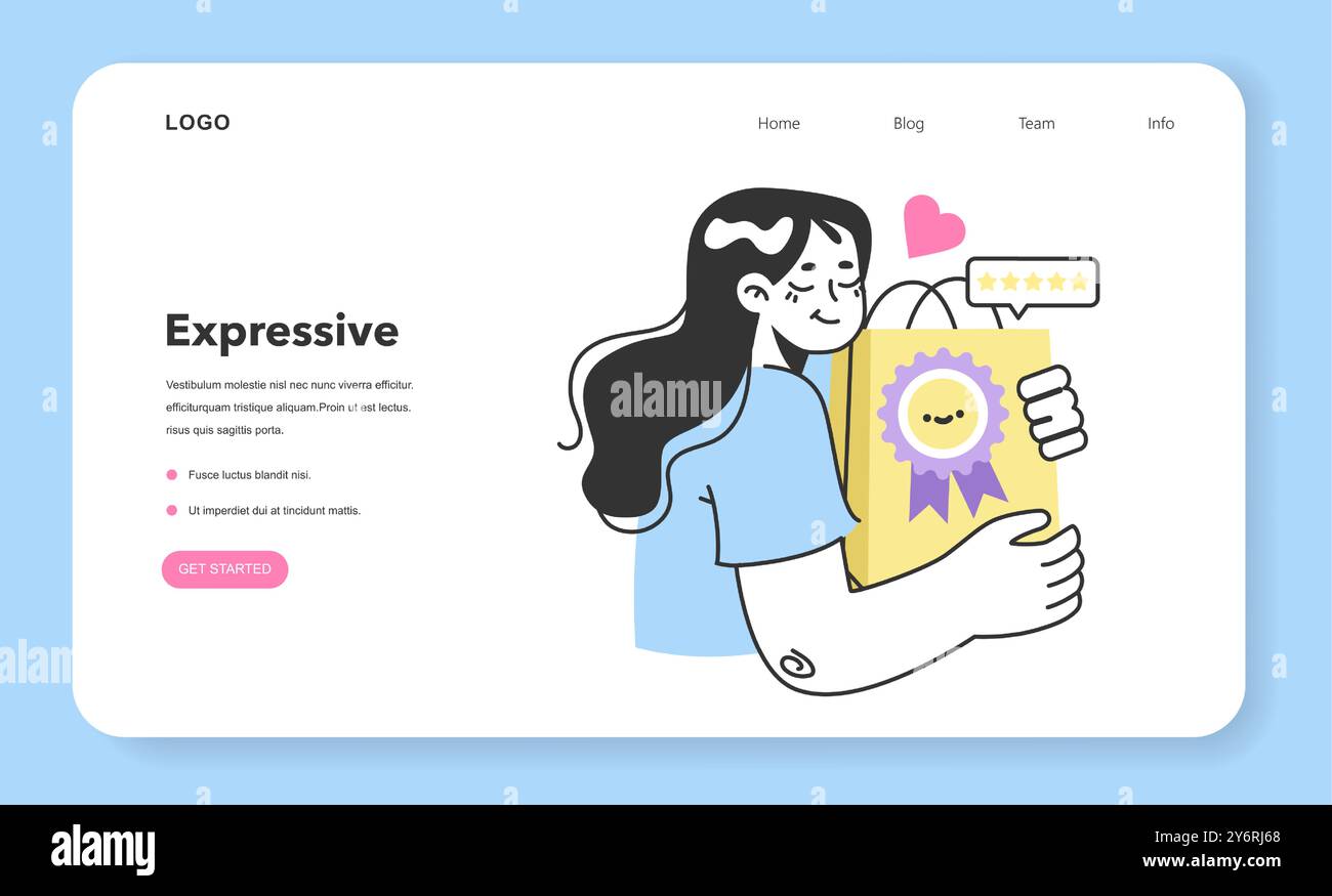 Expressive consumer behavior web banner or landing page. Purchase habit ...
