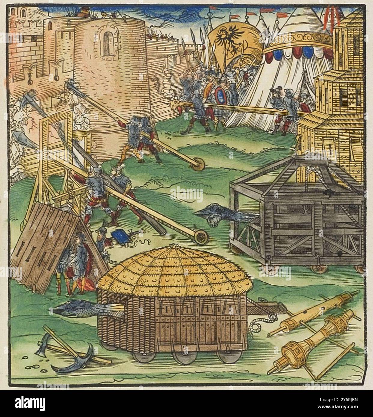 SIEGE WEAPONS in a 1547 manuscript. Source: Saxon State Library ...