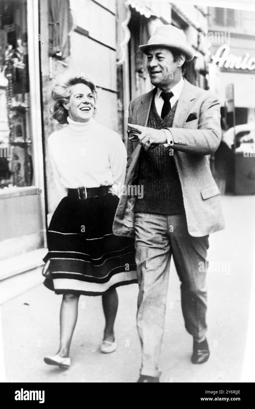 REX HARRISON WITH RACHEL ROBERTS IN ROME / 19 MARCH 1962 Stock Photo ...