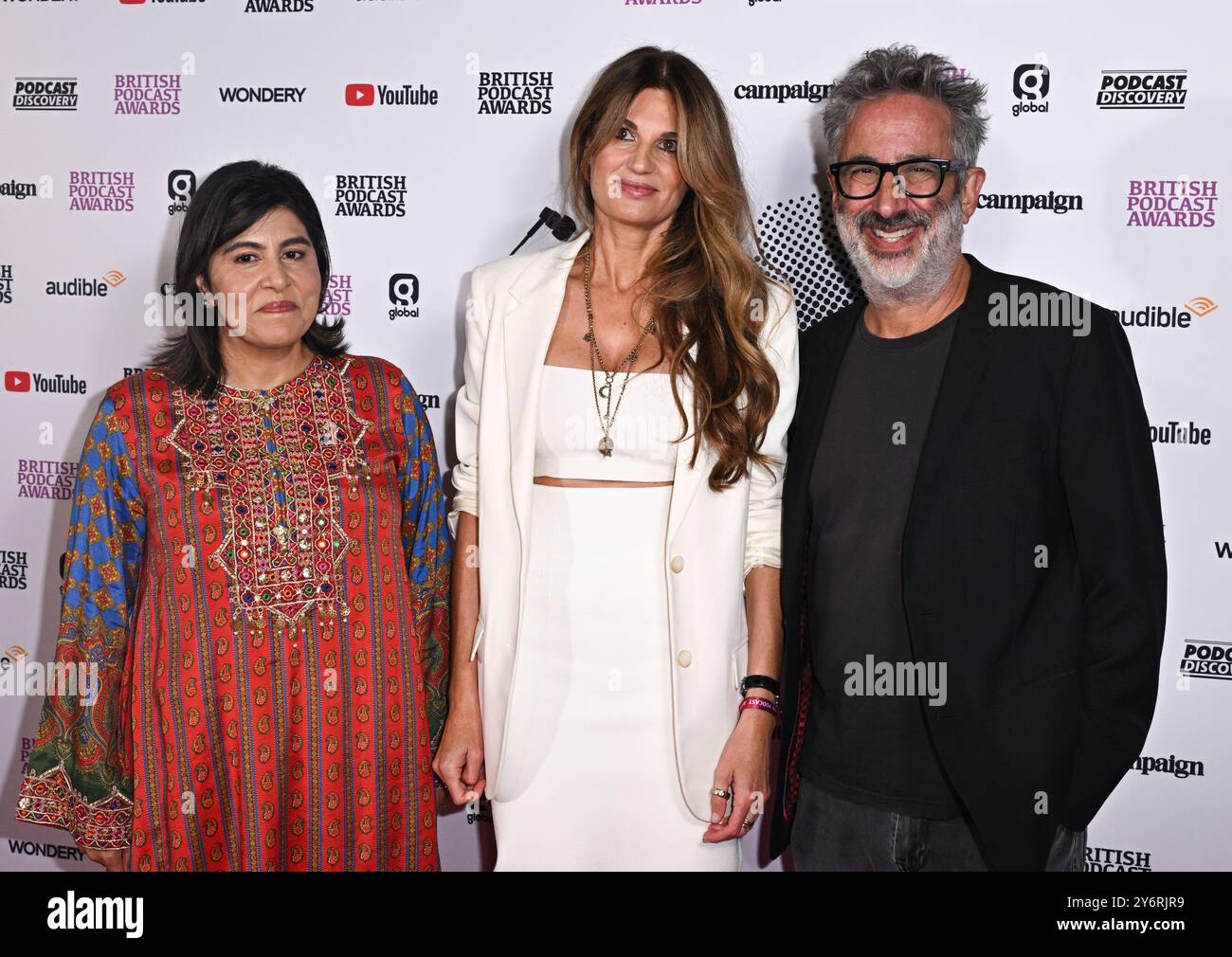 London, UK. September 26th, 2024. Sayeeda Warsi, Jemima Khan and David ...