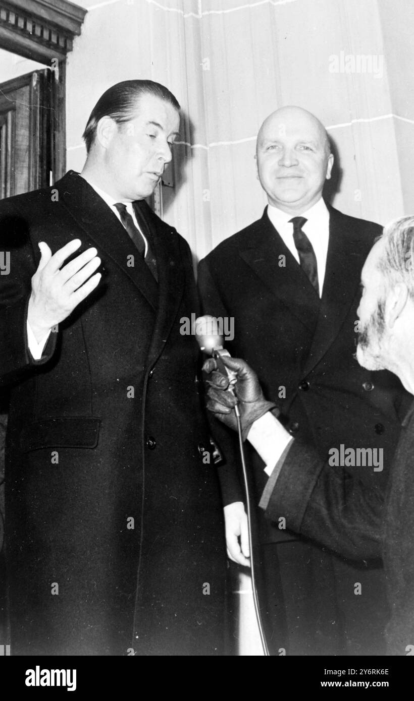 WEST GERMAN FOREIGN MINISTER GERHARD SCHROEDER AND VLADIMIR SEMYNOV ...