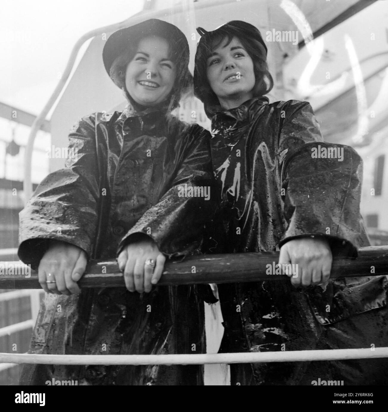 HILLARY AND ETHER DOWDS ABOARD QUEEN ELIZABETH FROM NEW YORK 14 MARCH ...