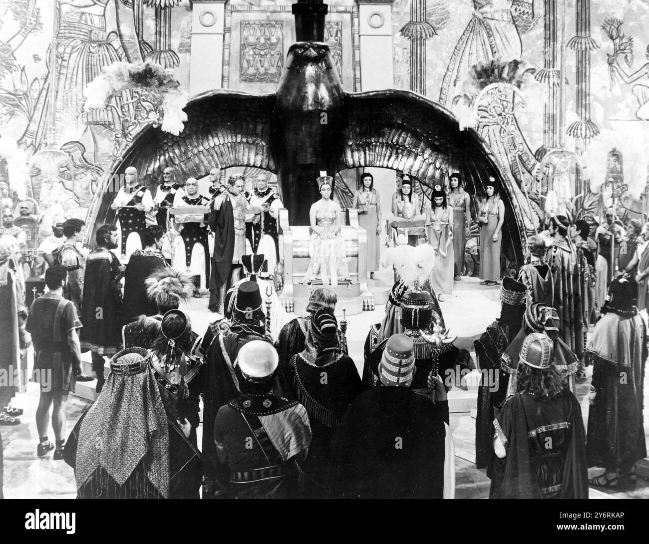 FILMS CLEOPATRA - ACTRESS ELIZABETH TAYLOR ON THRONE DURING CORONATION ...