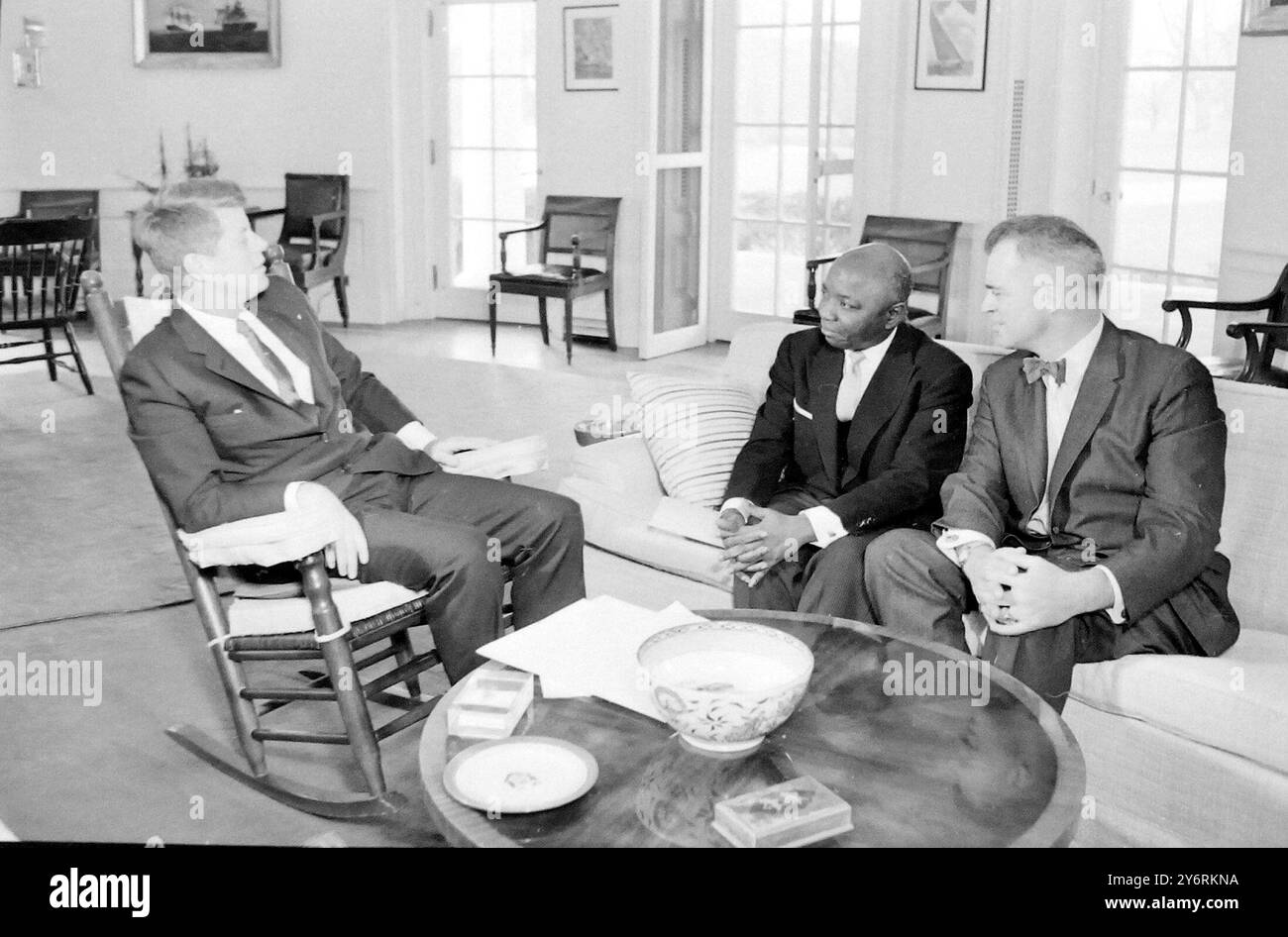 US AMERICAN PRESIDENT JOHN F KENNEDY WITH JACQUES KUCH MOUKOURI AND ...