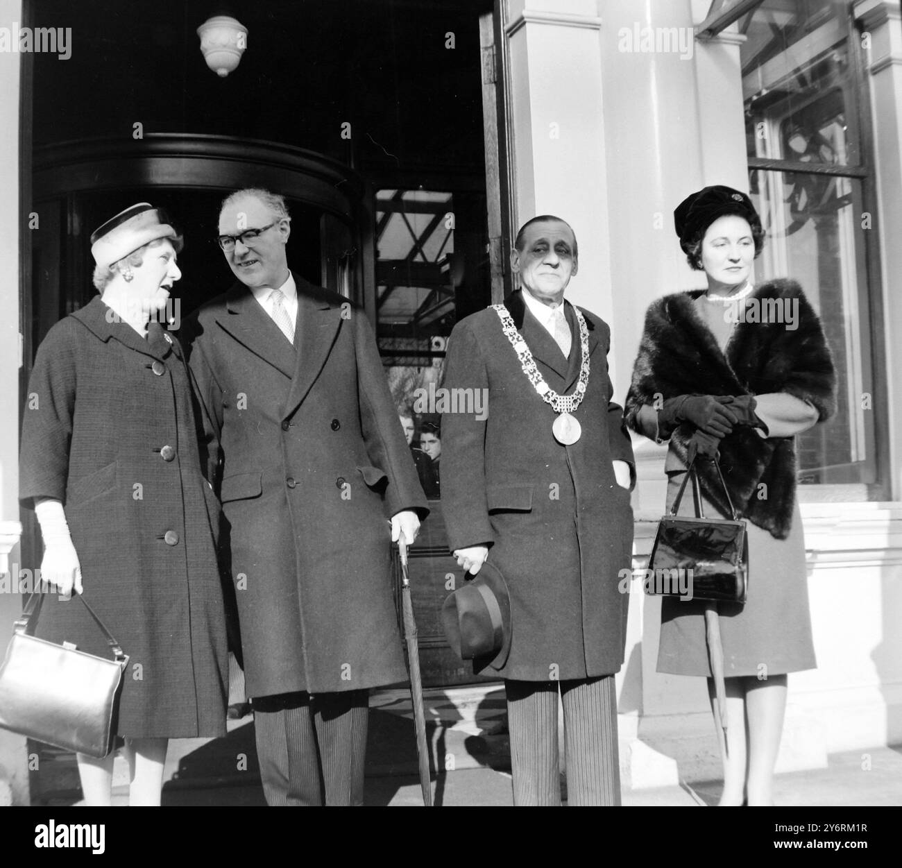FREDERICK HOARE WITH WIFE & ROBERT BRISCOE RWITH WIFE 7 MARCH 1962 ...