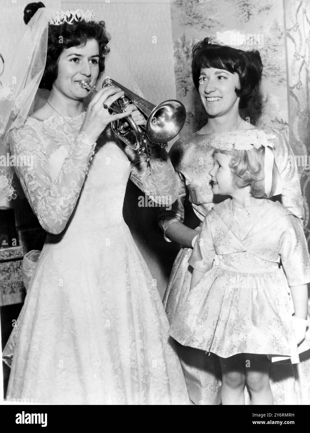JULIE JENKINS WITH PAULINE HARVEY - BRIDE BAND / 3 MARCH 1962 Stock ...