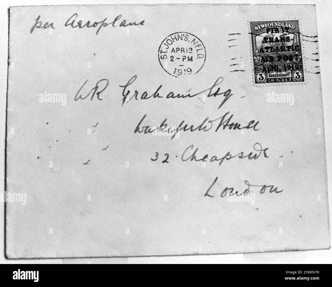 LETTER WITH FIRST TRANSATLANTIC STAMP ON 27 FEBRUARY 1962 Stock Photo ...