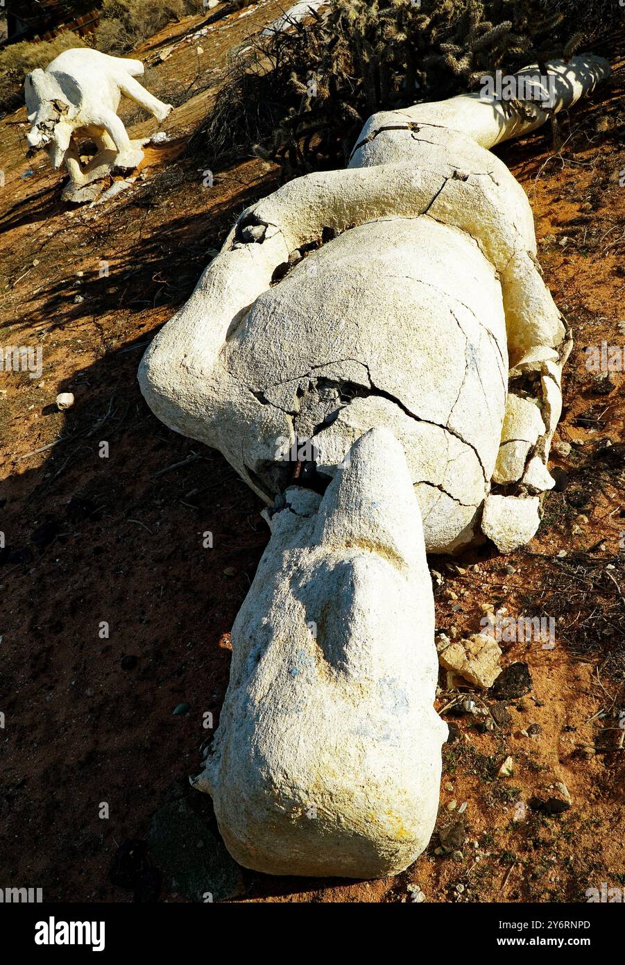 The abandoned concrete dinosaur ruins in Apple Valley, California, are ...