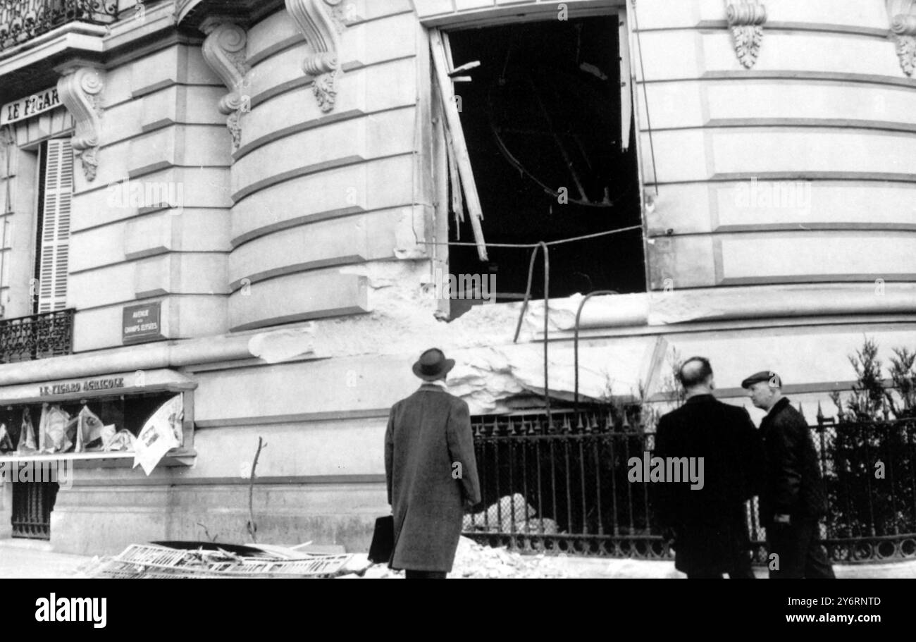 25 FEBRUARY 1962 DAMAGE CAUSED TO THE NEWSPAPER OFFICE OF LE FIGARO ...