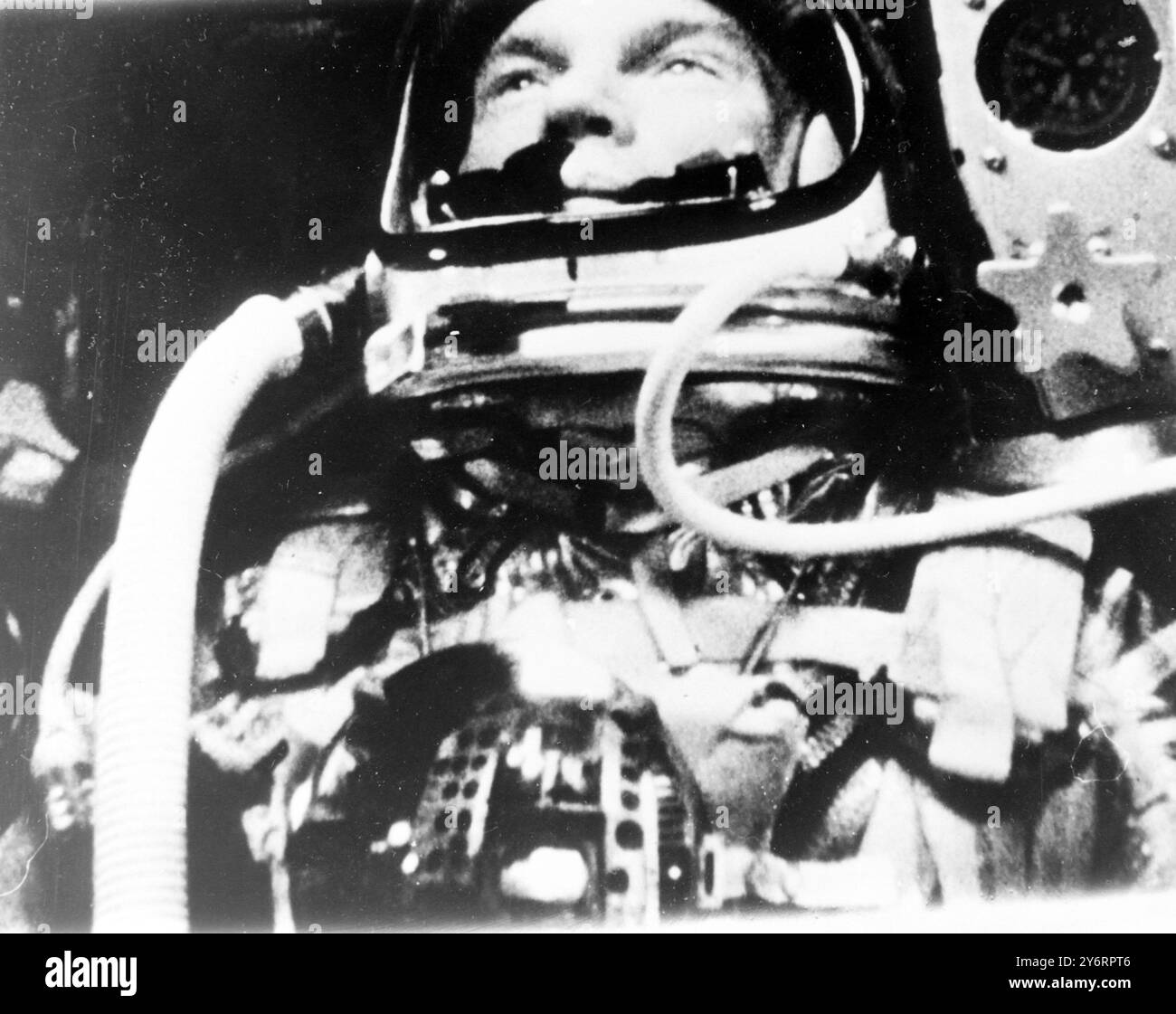 AMERICAN ASTRONAUT JOHN GLENN DURING ORBITAL FLIGHT / 22 FEBRUARY 1962 ...