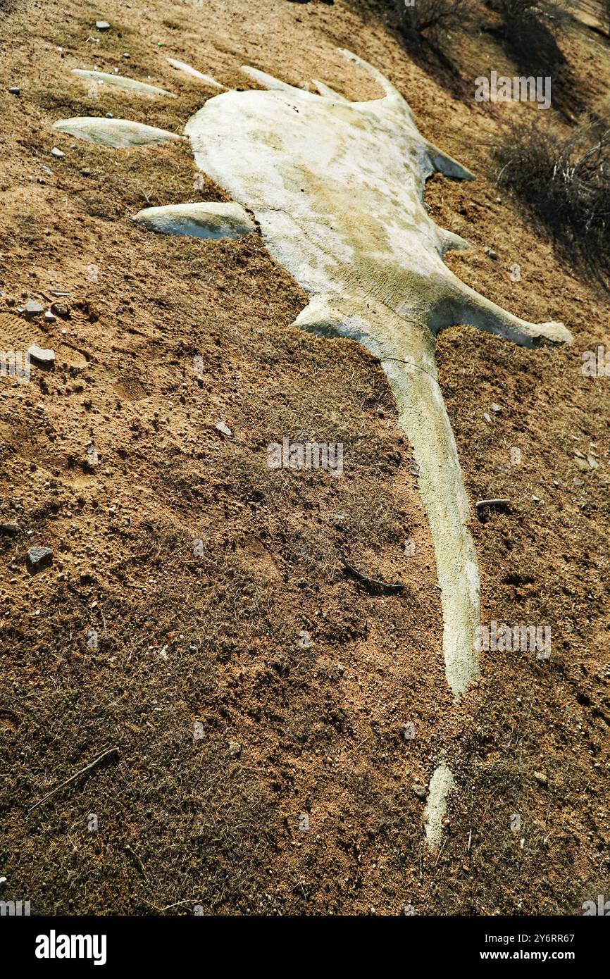 The abandoned concrete dinosaur ruins in Apple Valley, California, are ...