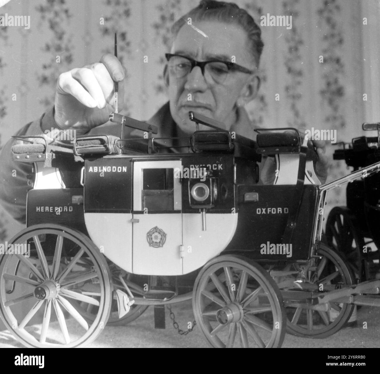 MODELS MAIL COACH BY MR TWEEN 21 FEBRUARY 1962 Stock Photo - Alamy