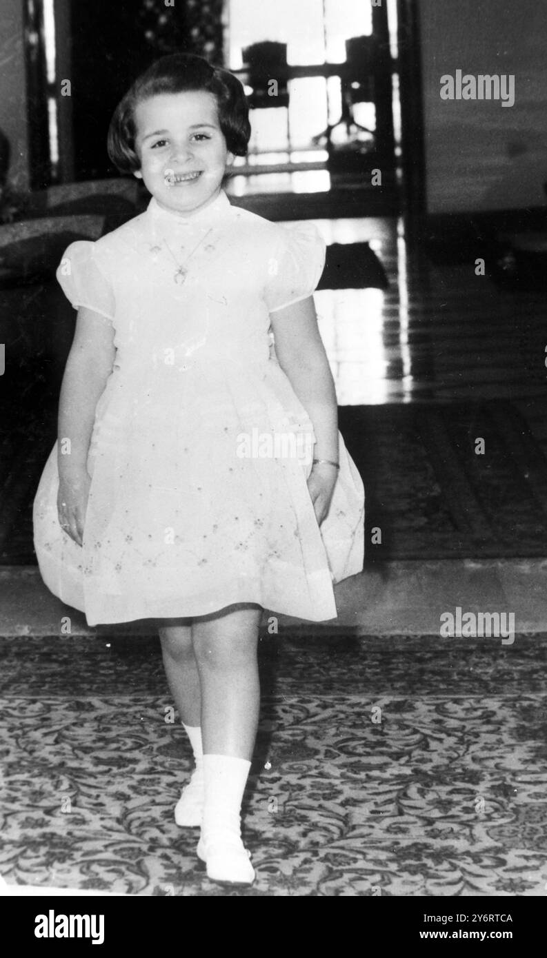 PRINCESS ALIA AT ROYAL PALACE ON 6TH BIRTHDAY IN AMMAN 17 FEBRUARY 1962 ...