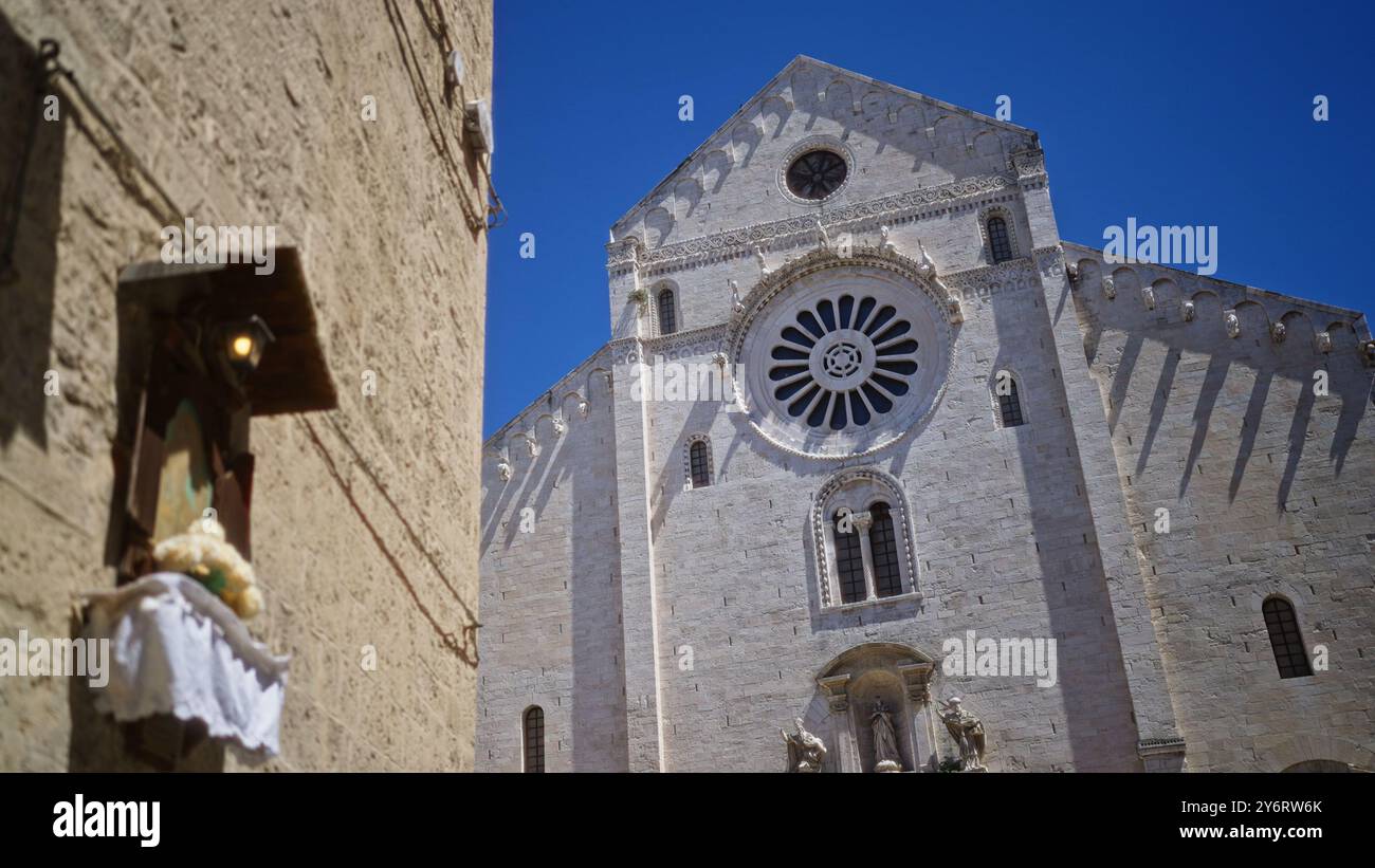 Elegant facade of the historic basilica of saint nicholas in bari ...