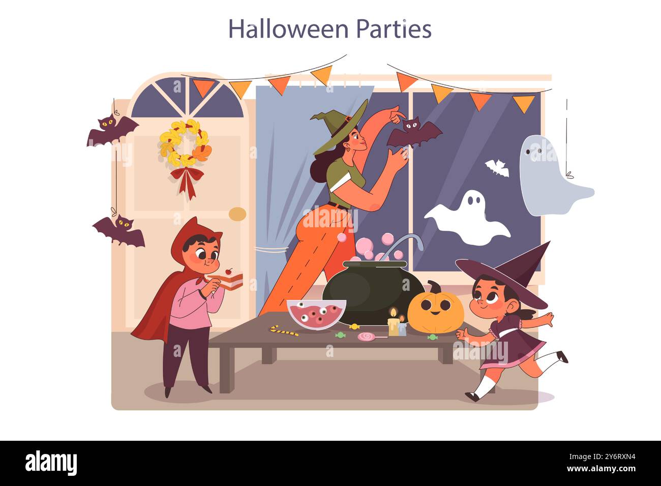 Halloween celebrating. Happy children wearing costume. Friends on a ...