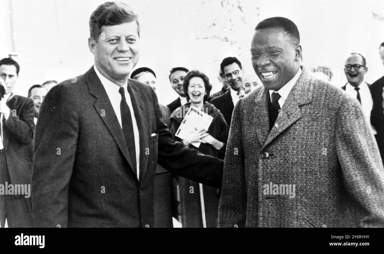 CENTRAL CONGOLESE PRIME MINISTER CYRILLE ADOULA WITH US AMERICAN ...