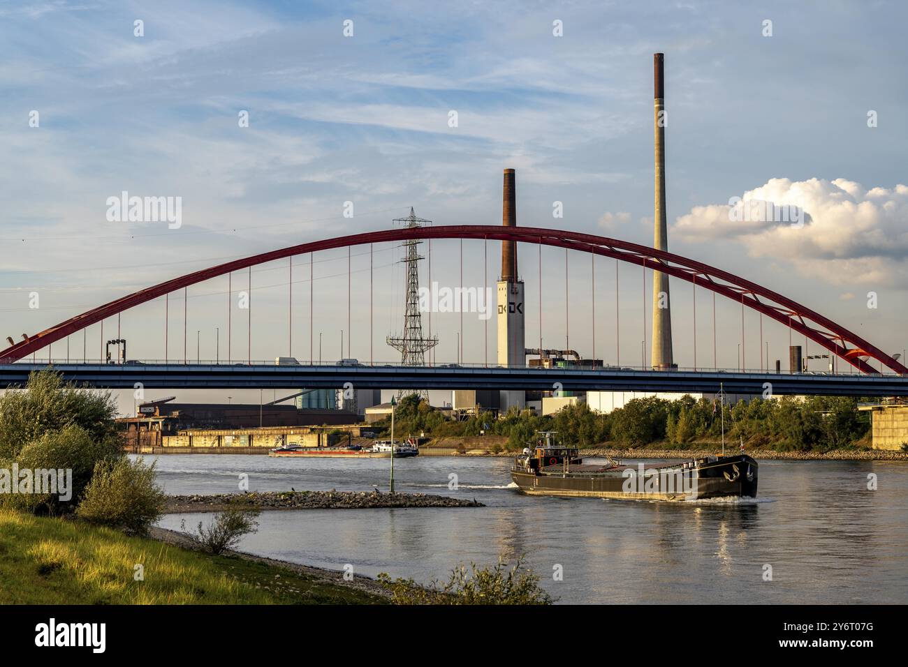 The Bridge of Solidarity, the longest tied-arch bridge in Germany, over ...