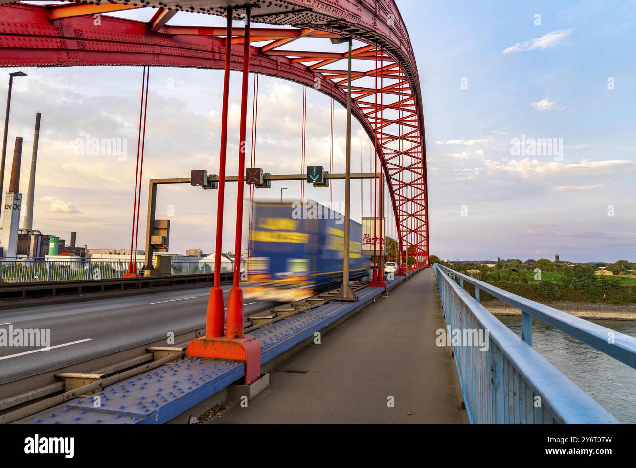 The Bridge of Solidarity, the longest tied-arch bridge in Germany, over ...