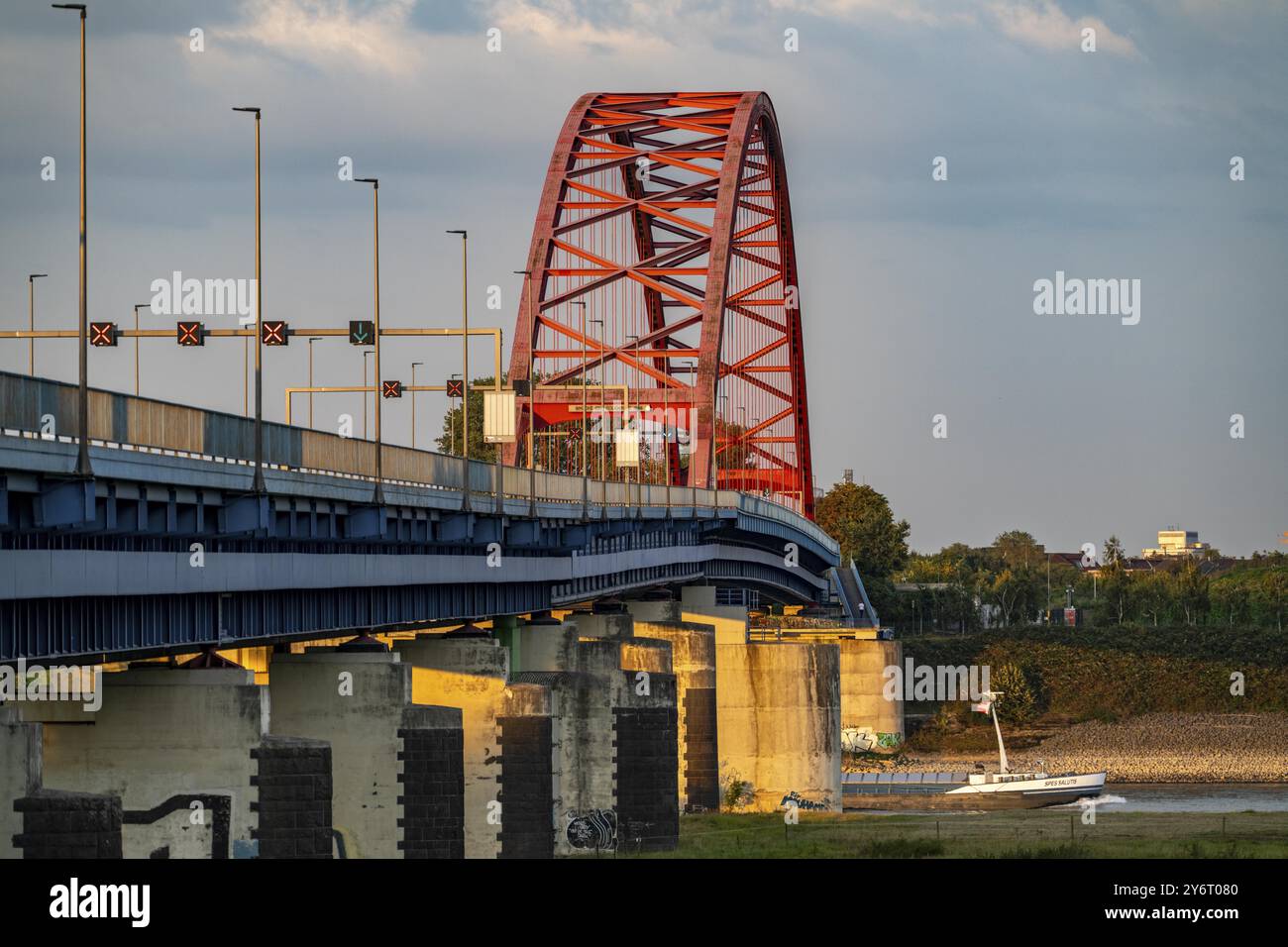 The Bridge of Solidarity, the longest tied-arch bridge in Germany, over ...