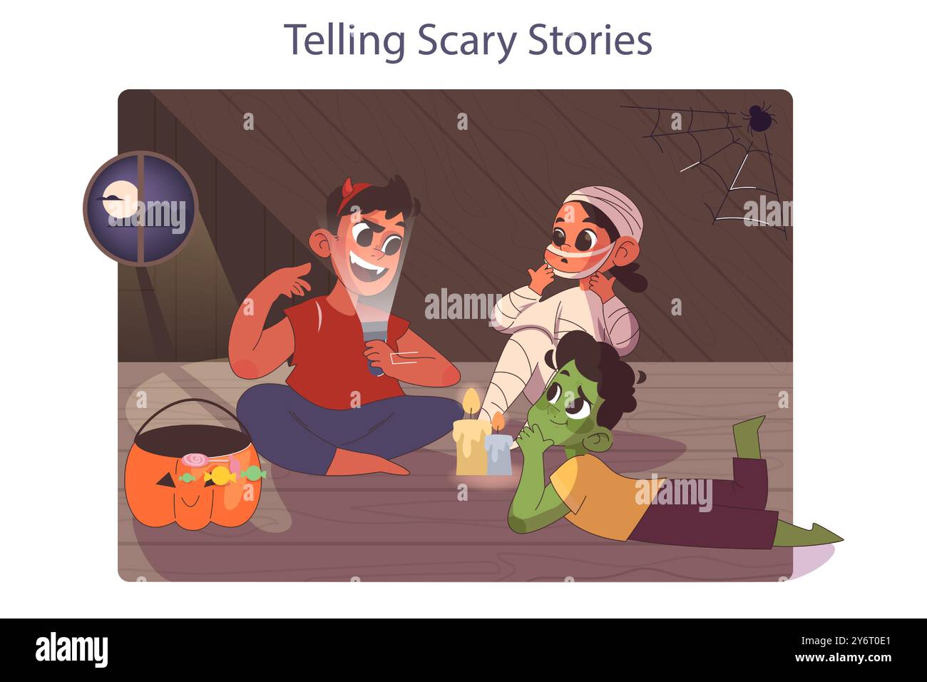 Halloween celebrating. Friends on a trick or treat party. Happy ...