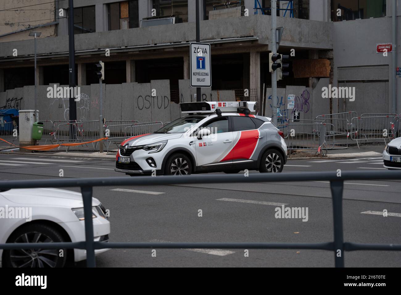 Prague, Czech Republic - September 16, 2024: Electric Renault car with ...