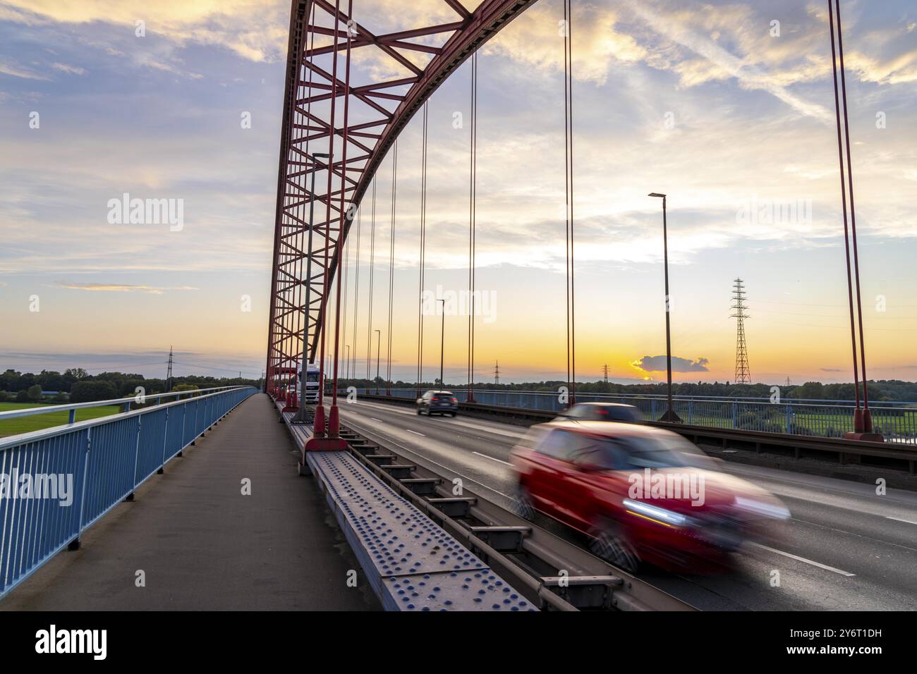 The Bridge of Solidarity, the longest tied-arch bridge in Germany, over ...