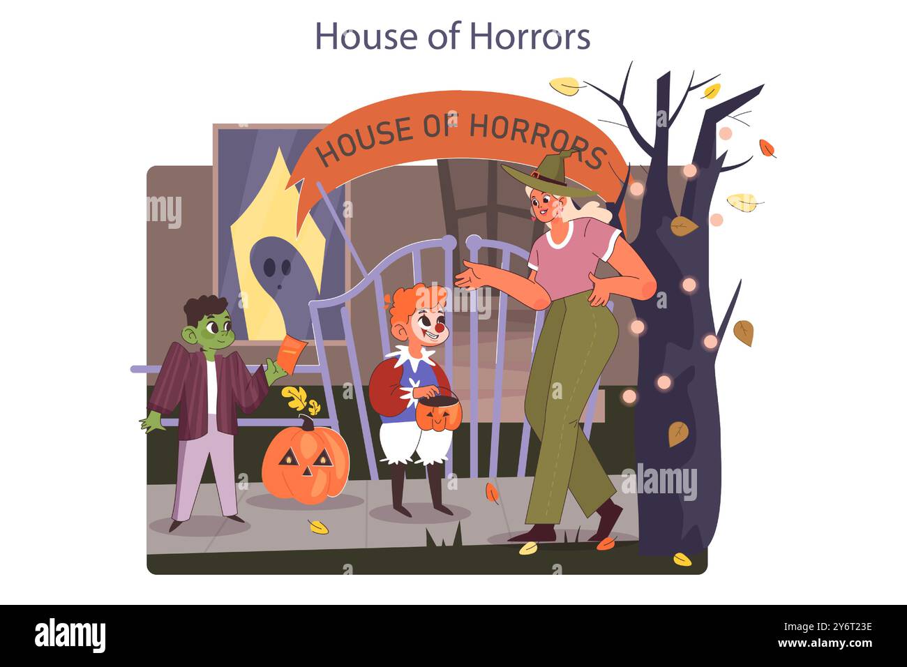 Halloween celebrating. Happy children wearing costume. Friends on a ...