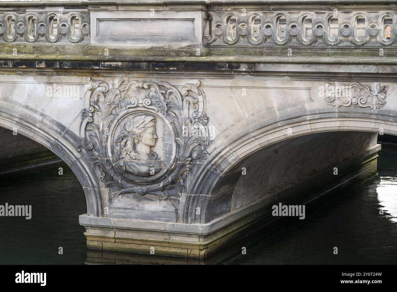 Detail of the Rococo-style marble bridge by Nicolai Eigtved ...