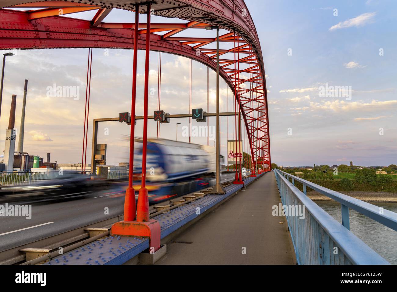 The Bridge of Solidarity, the longest tied-arch bridge in Germany, over ...