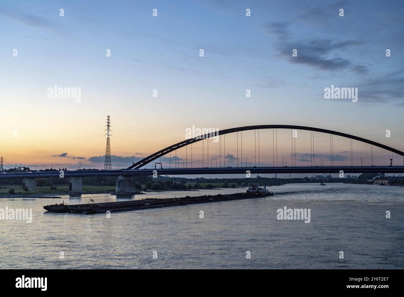 The Bridge of Solidarity, the longest tied-arch bridge in Germany, over ...