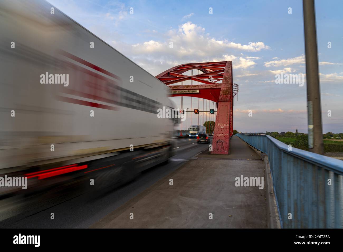 The Bridge of Solidarity, the longest tied-arch bridge in Germany, over ...