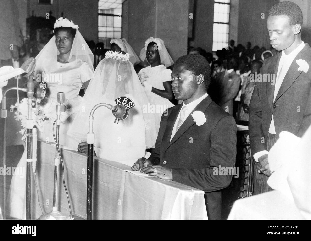 TOM MBOYA IN A CHURCH WEDS PAMELA ODEDE / 22 JANUARY 1962 Stock Photo ...