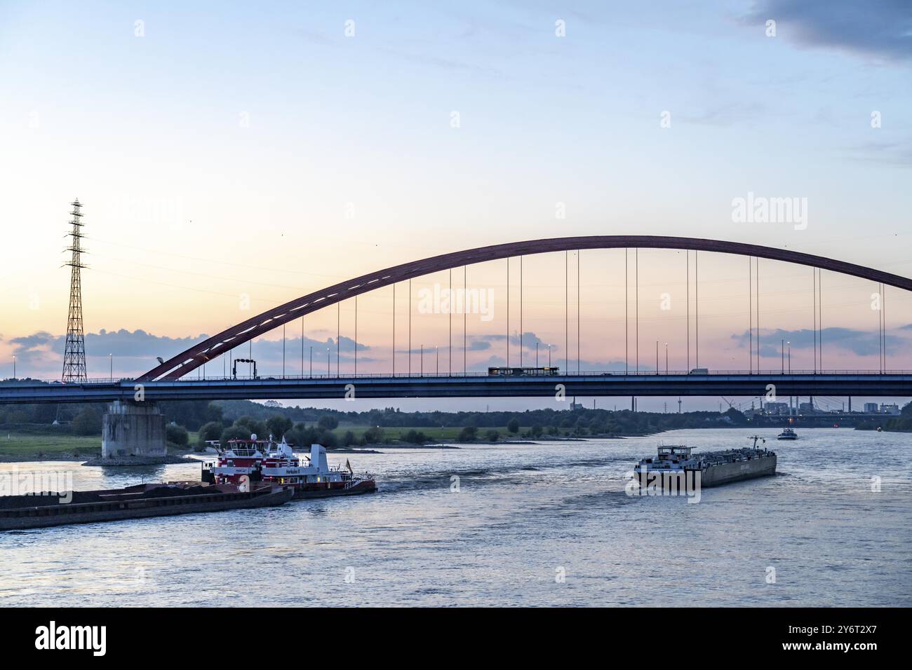 The Bridge of Solidarity, the longest tied-arch bridge in Germany, over ...
