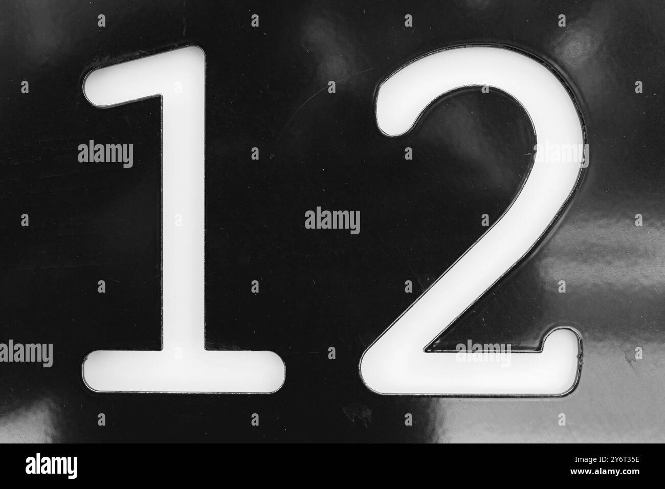 House number plate, number 12, digit, anniversary, birthday, North ...