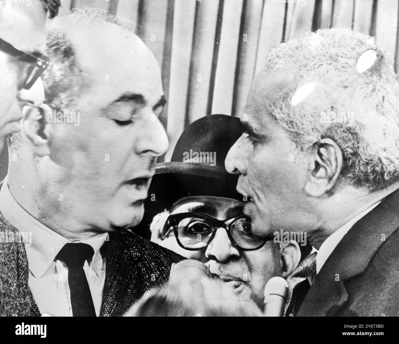 KRISHNA MENON WITH UPI FISHER IN NEW YORK / 19 JANUARY 1962 Stock Photo ...