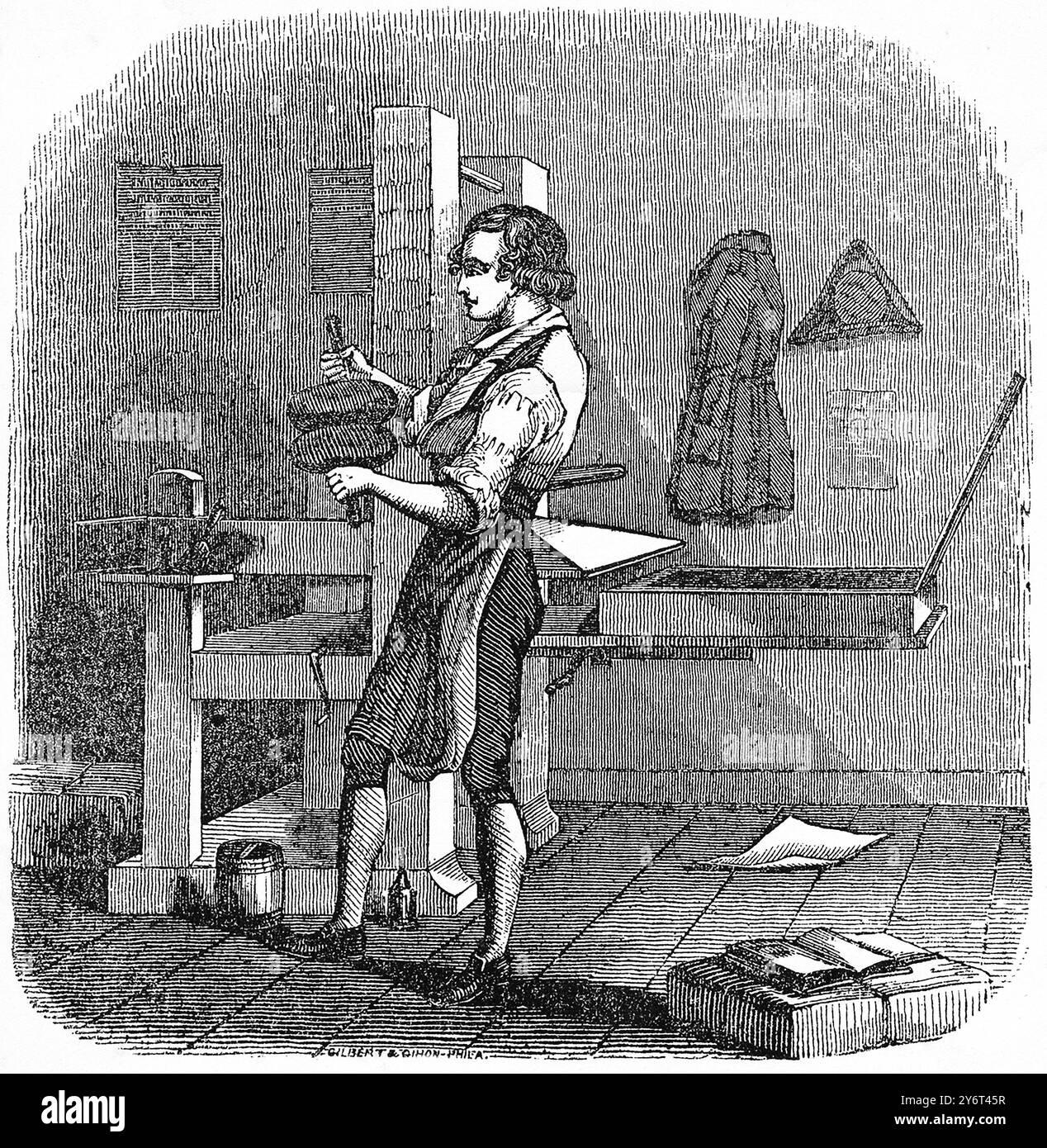 Newspaper printing press 18th century hi-res stock photography and ...