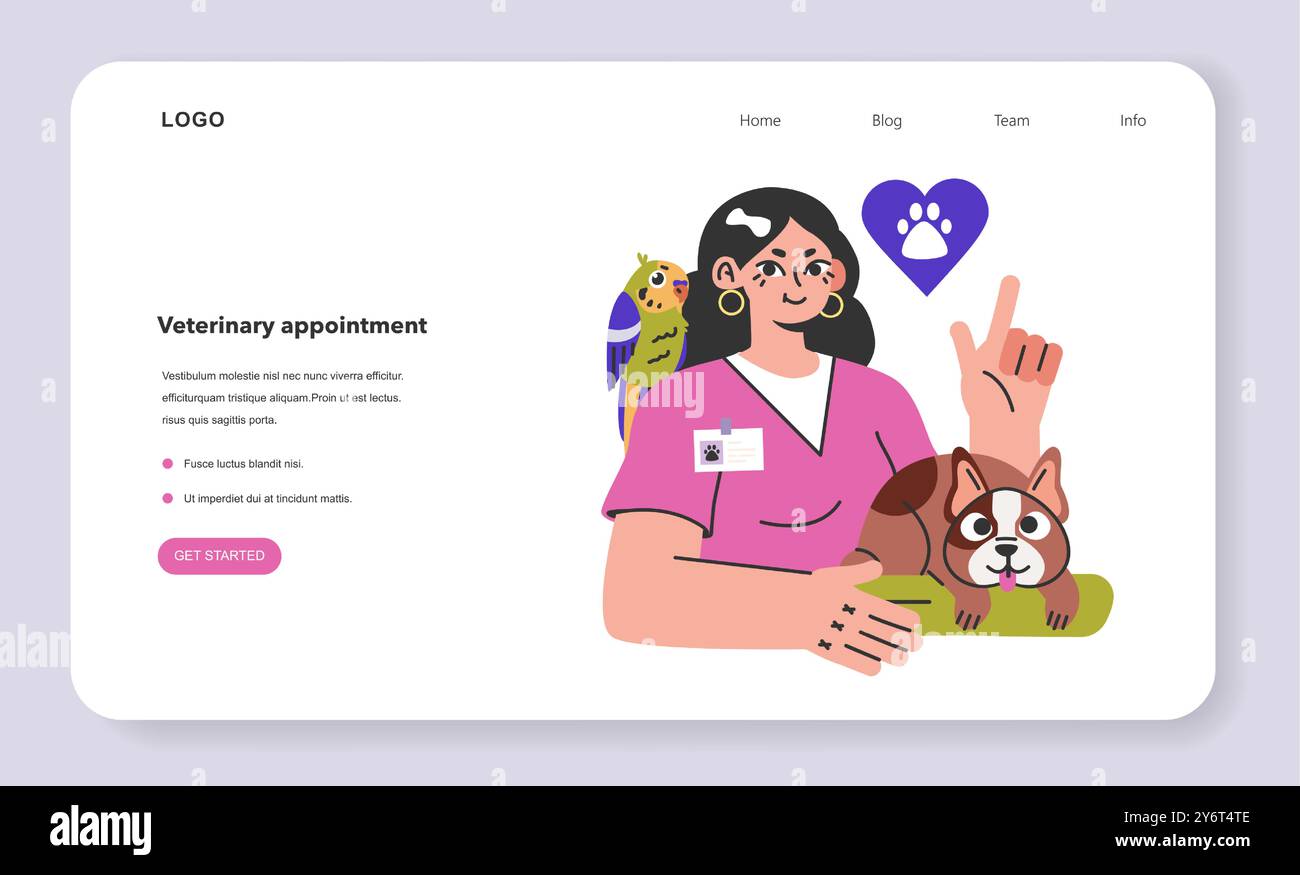 Veterinary appointment web banner or landing page. Medical clinic ...