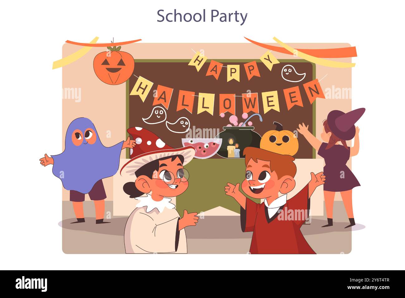 Halloween celebrating. Happy children wearing costume. Friends on a ...