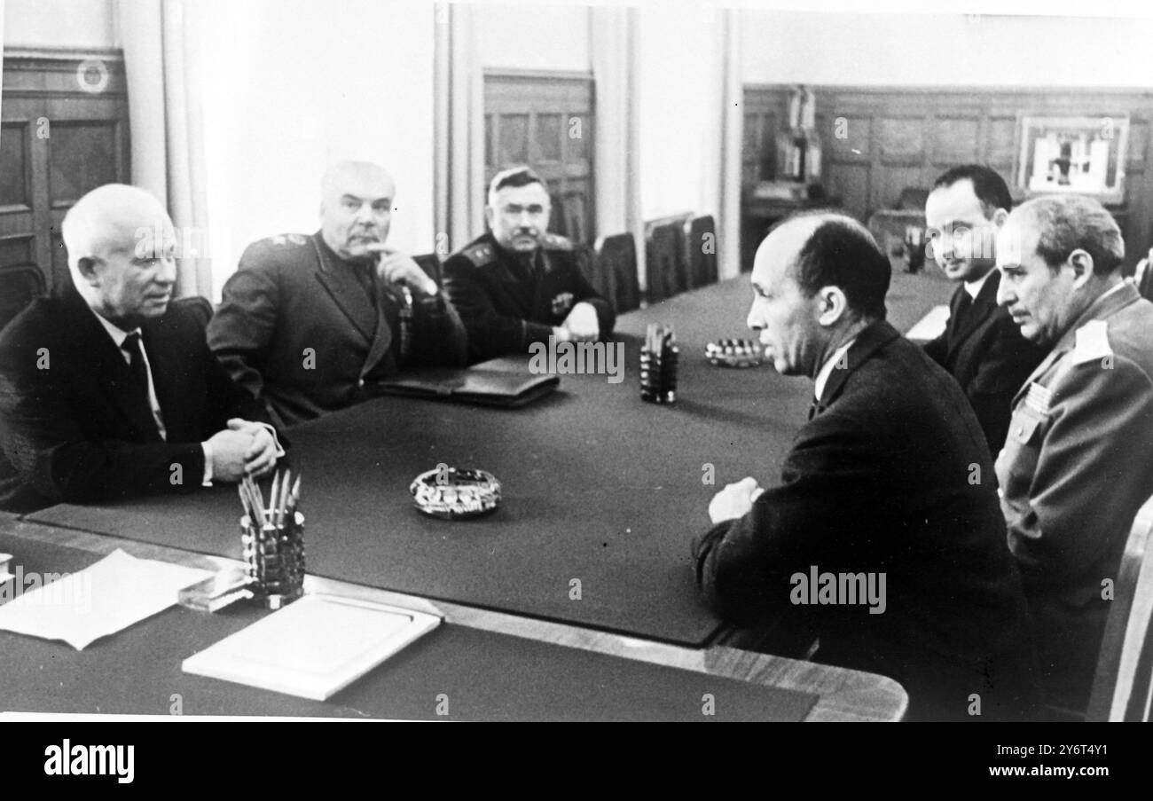 MOROCCAN DEFENCE MINISTERS MEET SOVIET PRIME MINISTER NIKITA KHRUSHCHEV ...