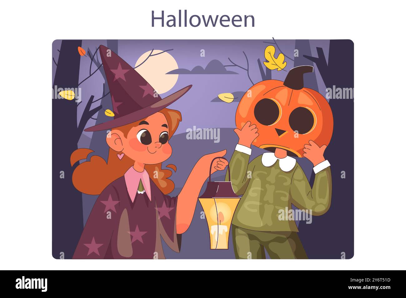 Halloween celebrating. Happy children wearing costume. Friends on a ...