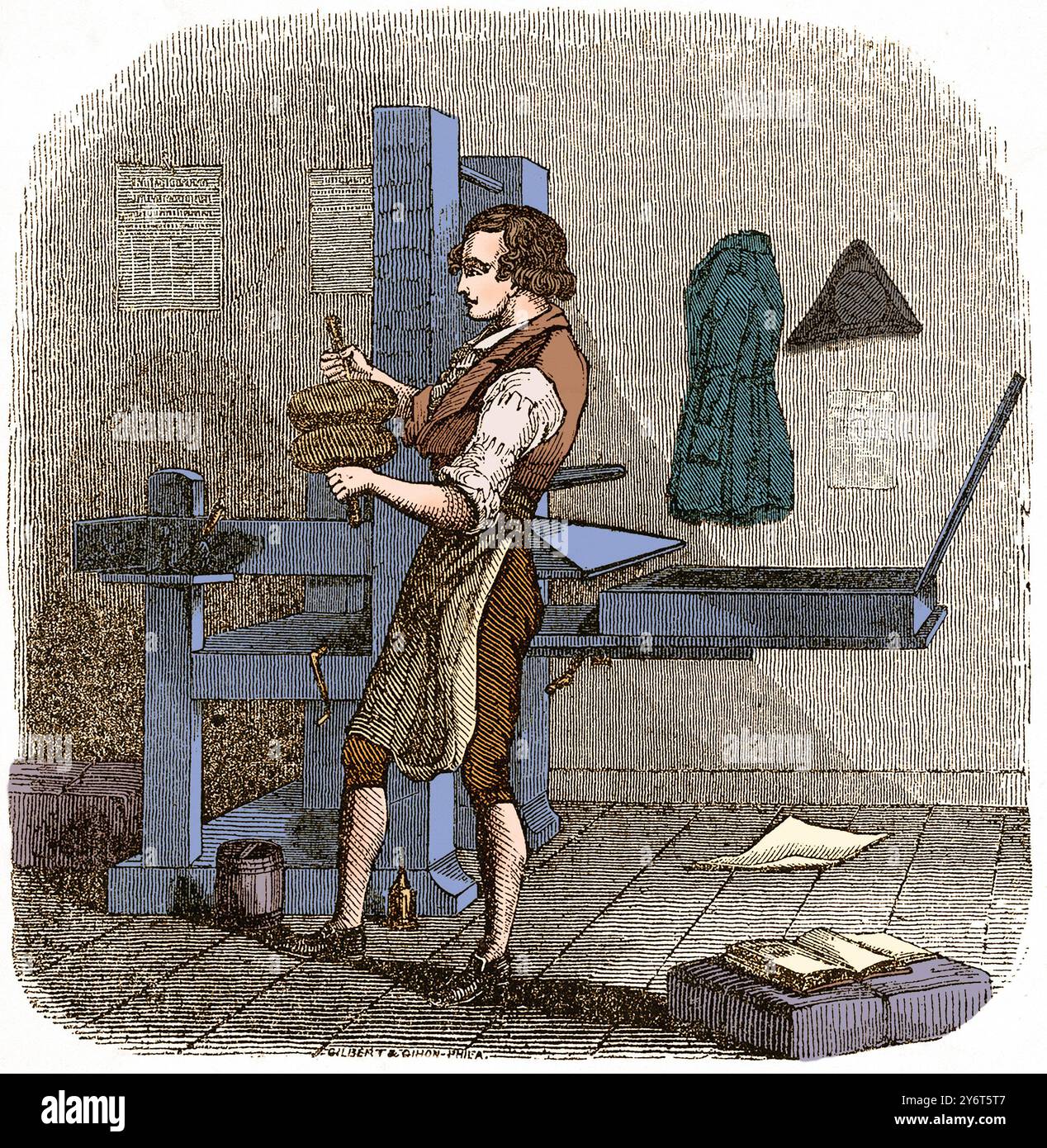 Newspaper printing press 18th century hi-res stock photography and ...