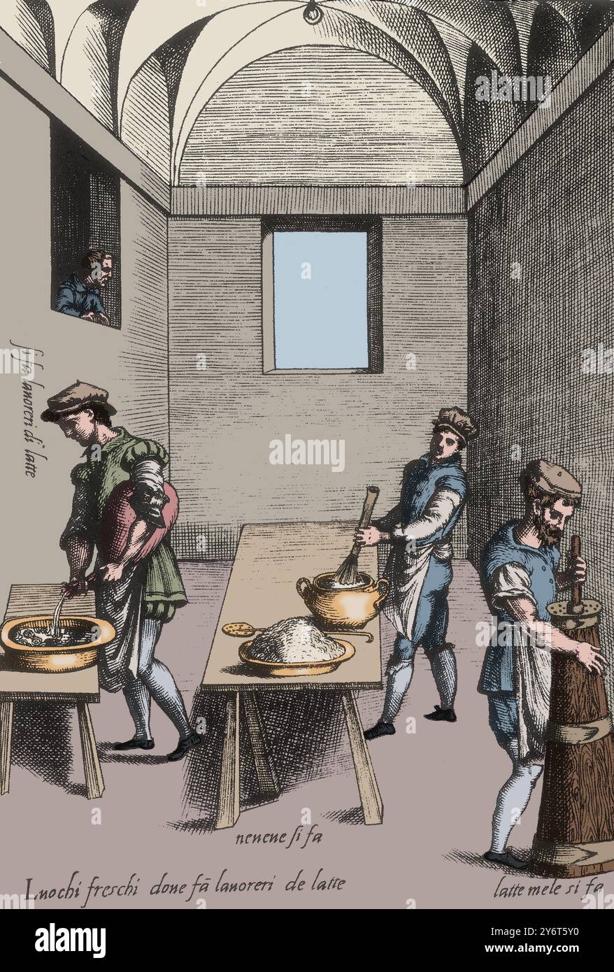 Opera of Bartolomeo Scappi, Dairy Storage Stock Photo - Alamy