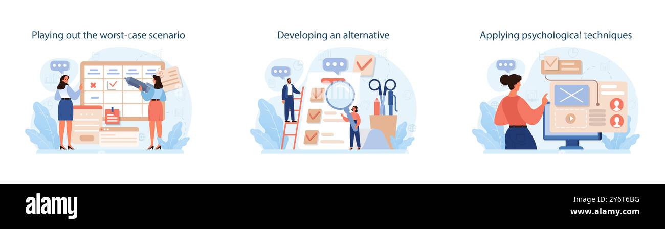 How to conduct difficult negotiation set. Business characters with ...