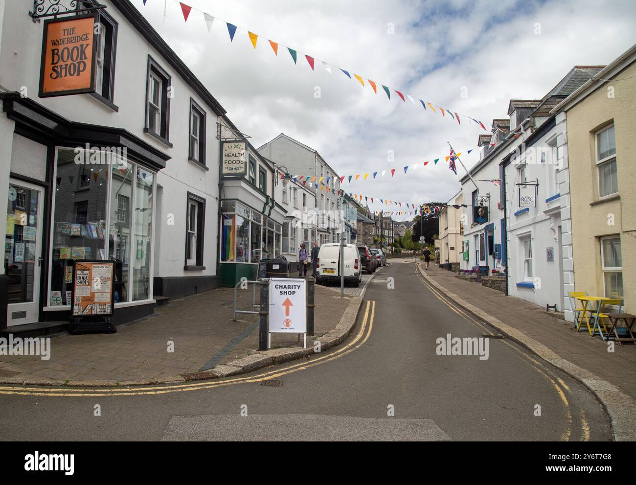Wadebridge, Cornwall, England, June 2024, a view of Wadebridge High ...